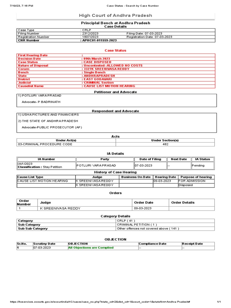 CRLP 1807 of 2023 | PDF | Justice | Crime & Violence