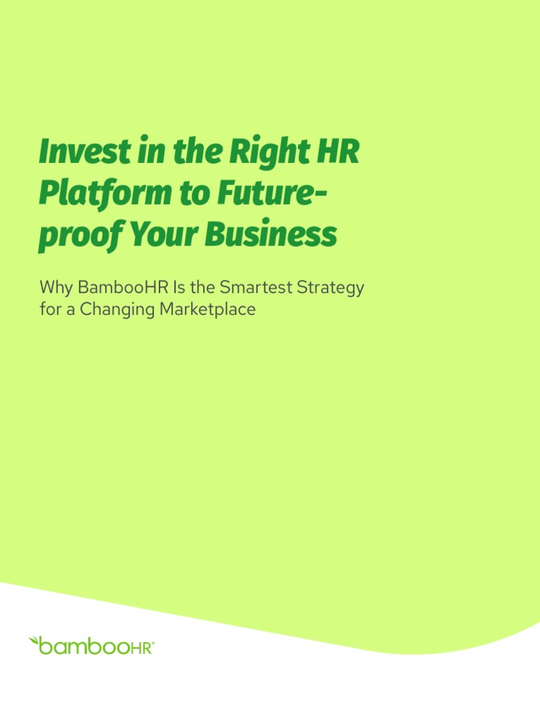 Why BambooHR Is A Smart Investment | PDF | Employment | Payroll