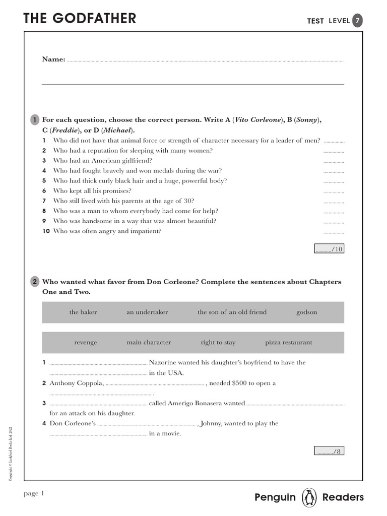PR TheGodfather Test2 | PDF | Mafia