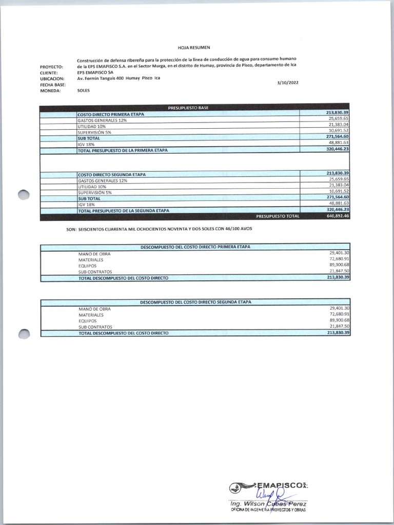 Resumen Presupeto y Analisis de Precios Unita 20221114 120658 082 | PDF