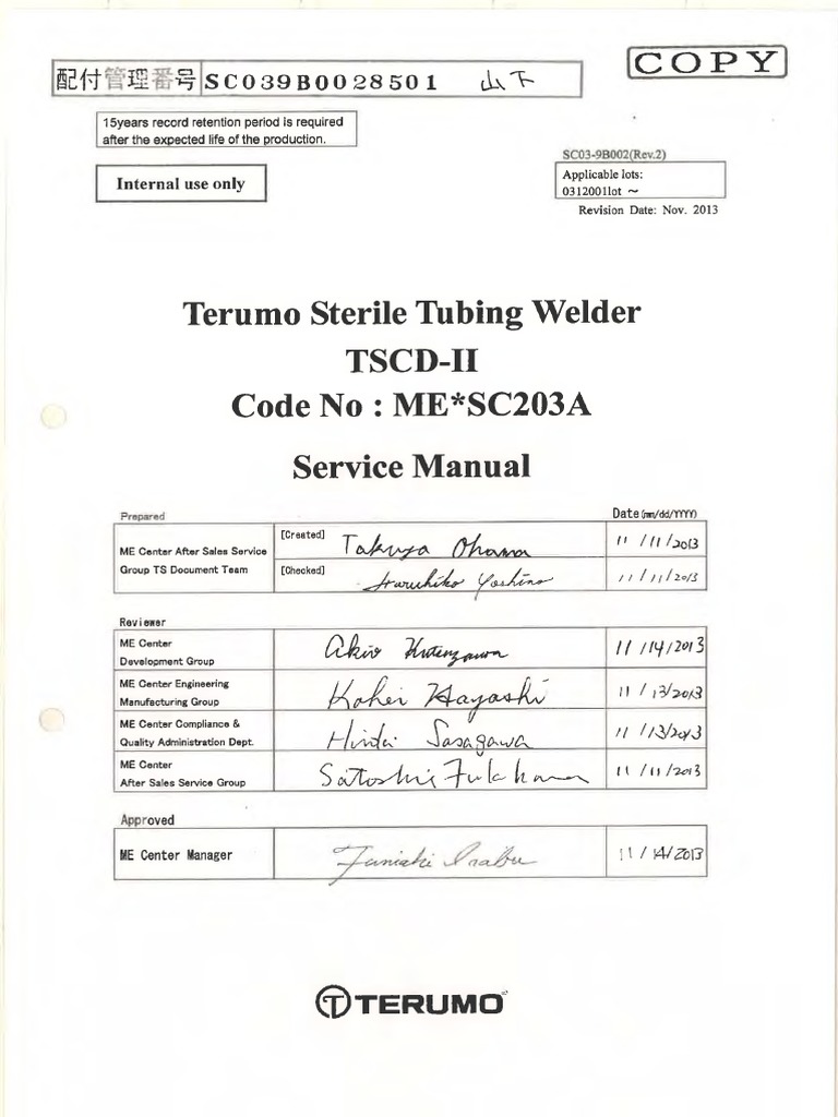 Service Manual TSCD II | PDF