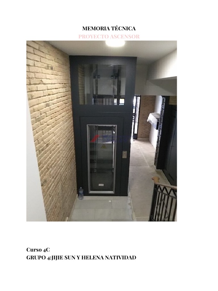 Memoria Ascensor | PDF | Ascensor | Transporte