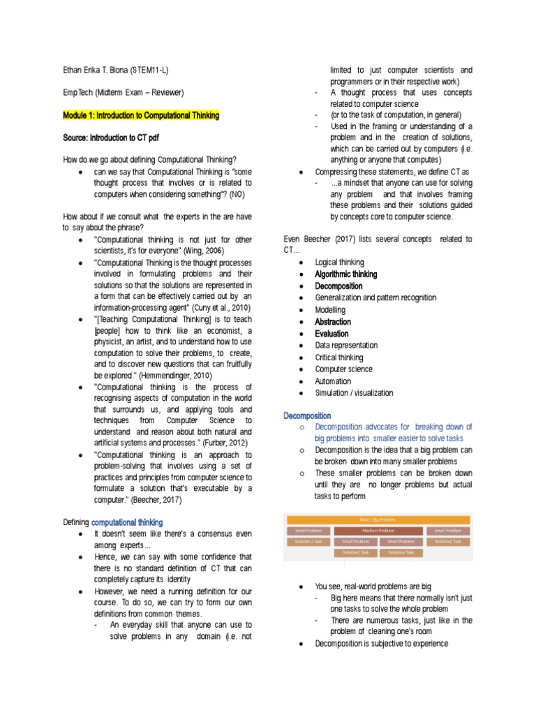STEM Guide to Computational Thinking | PDF | Programming | Computer Program