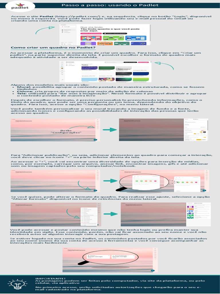 Passo A Passo Padlet | PDF