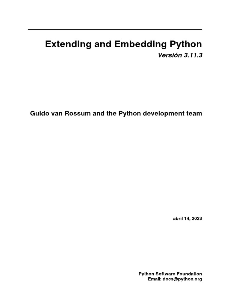 05 Extending And Embedding Python Pdf Python Lenguaje De 5117