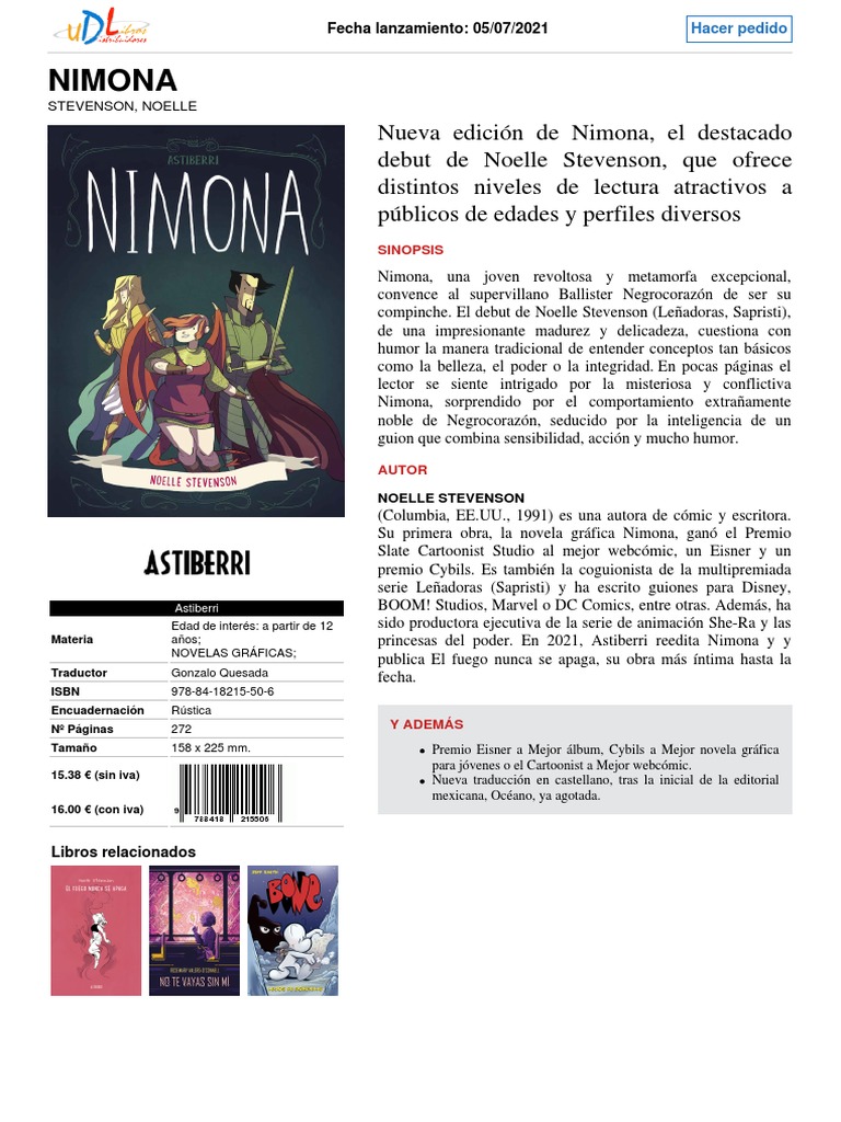 Nimona PDF | PDF | Entretenimiento | Cómics