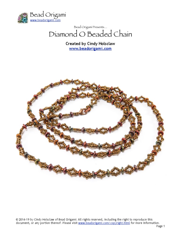 Bead Origami Diamond O Pattern 2019 | PDF | Bead | Necklace