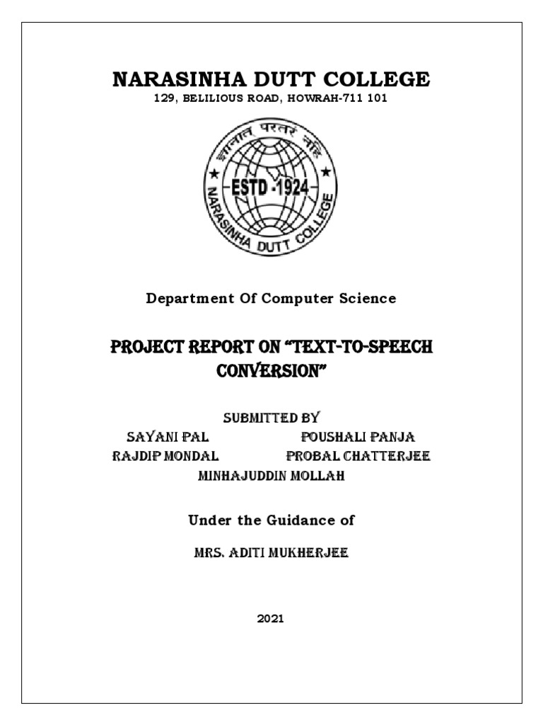 Text-to-Speech Conversion Project Report | PDF