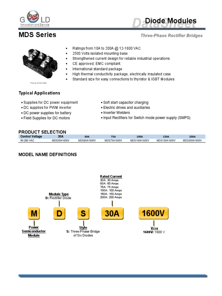 Mds 100A | PDF | Rectifier | Power Inverter