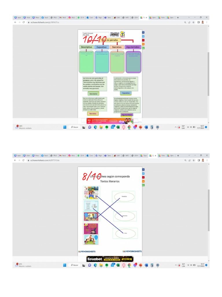 Live Woork Sheets - Actividad en Clase | PDF