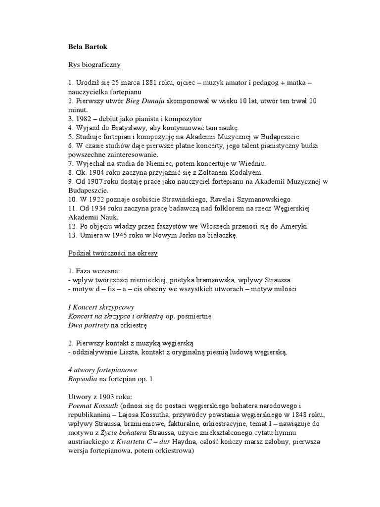 Bela Bartok | PDF