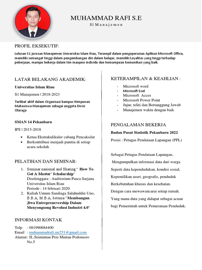 Berkas Lamaran Muhammad Rafi | PDF