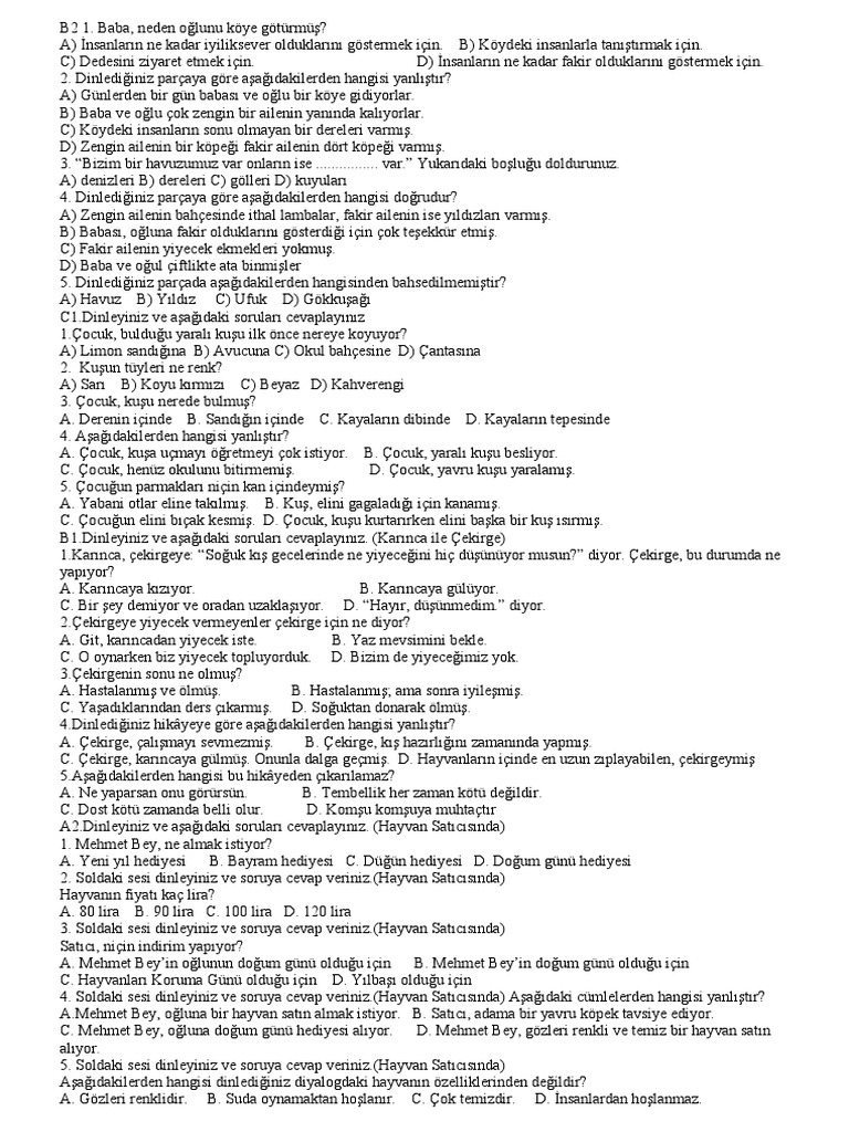 1.dinleme Ve Okuma | PDF