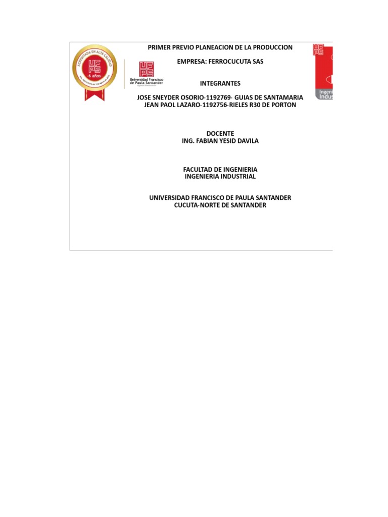 1 Previo Planeacion de La Produccion | PDF