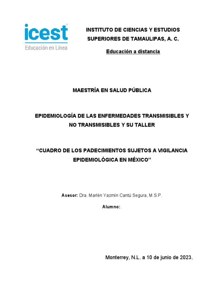 Cuadro de Los Padecimientos Sujetos A Vigilancia Epidemiológica en México | PDF