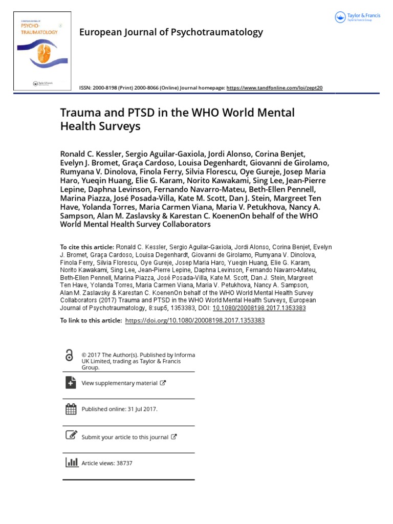 Kessler, R. C., Et Al (2017) - Trauma and PTSD in The WHO World Mental ...