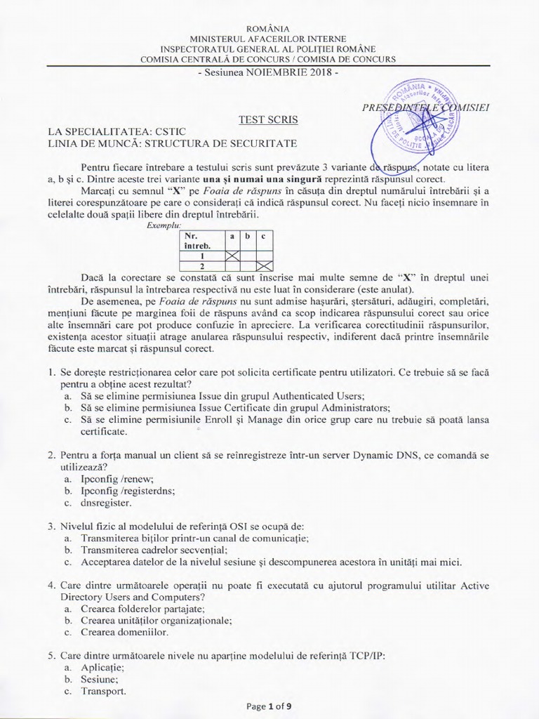 1 Structura de Securitate - CSTIC | PDF