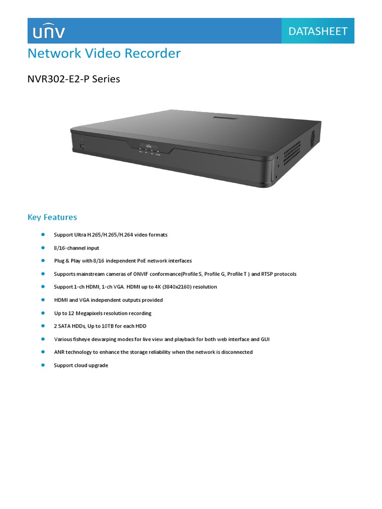 Ficha Tecnica NVR 16CH | PDF