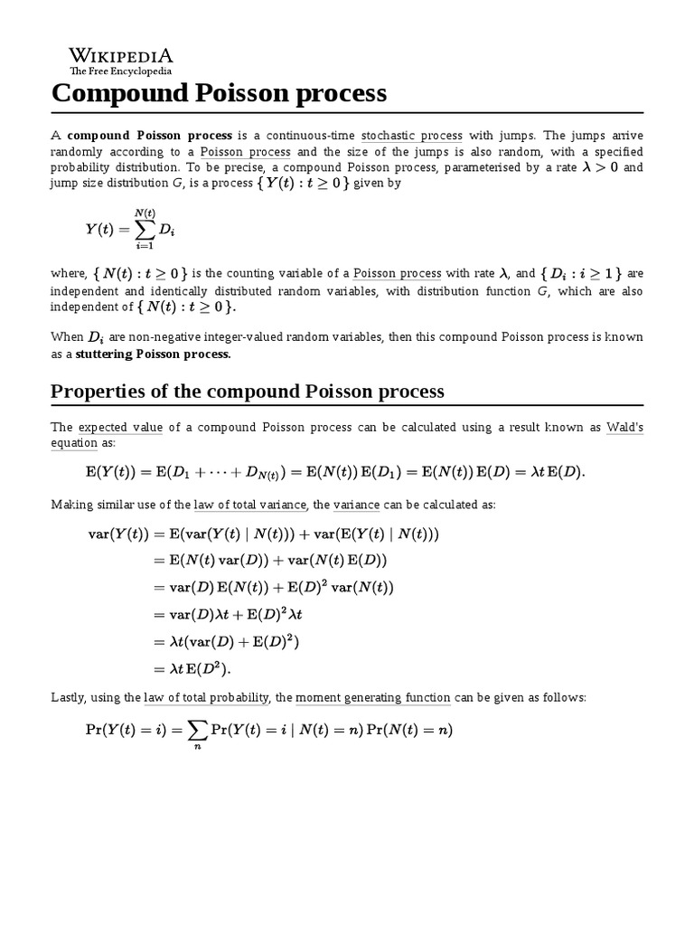 Compound Poisson Process | PDF