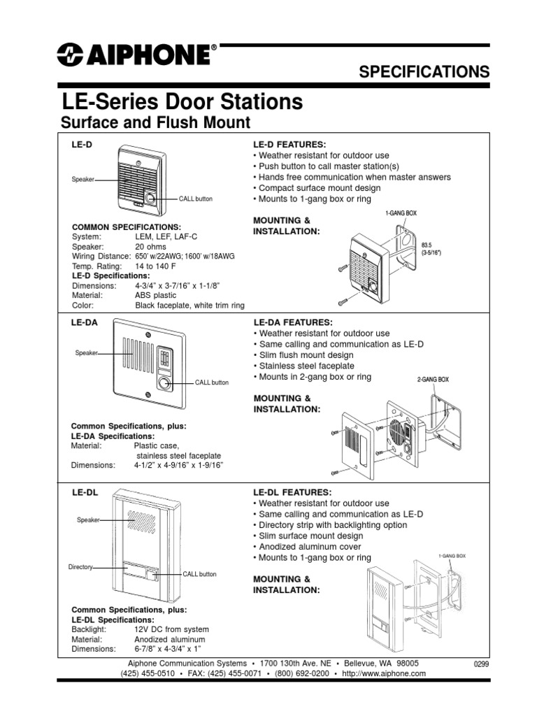 Ficha Tecnica Citofono Intercomunicador | PDF