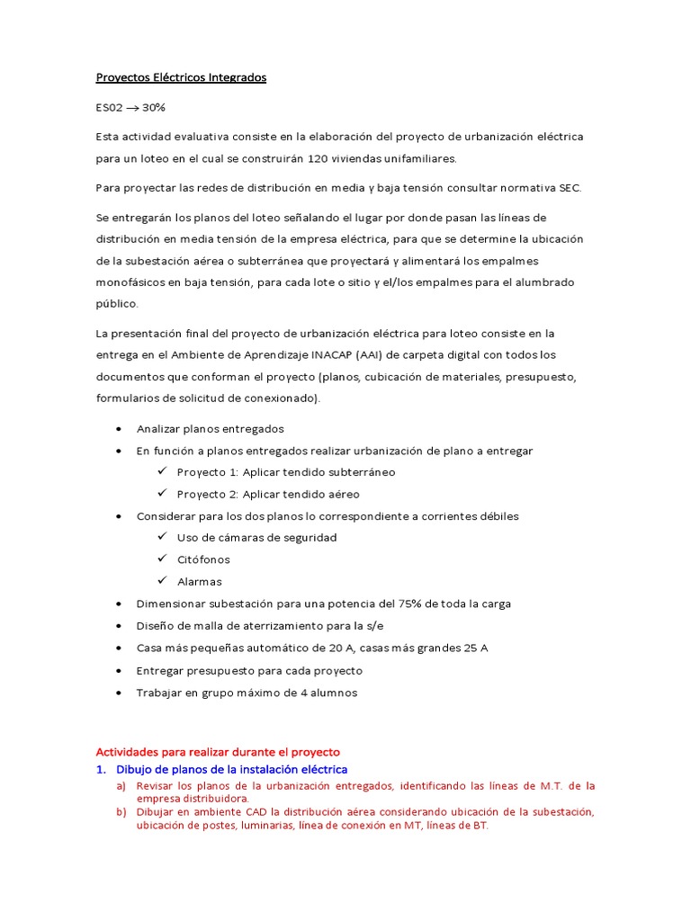 Proyectos Eléctricos Integrados ES02 VC1 | PDF