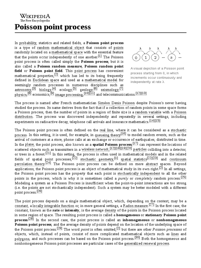 Poisson Point Process | PDF | Stochastic Process | Measure (Mathematics)