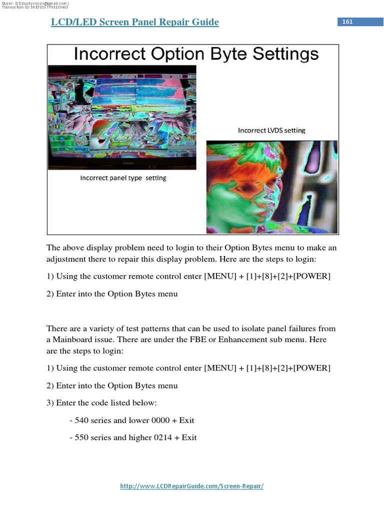LCD/LED Repair Guide for Technicians | PDF | Liquid Crystal Display | Display Technology