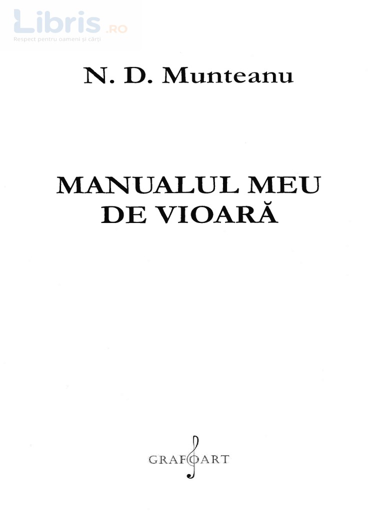 Manualul Meu de Vioara - N.D. Munteanu | PDF
