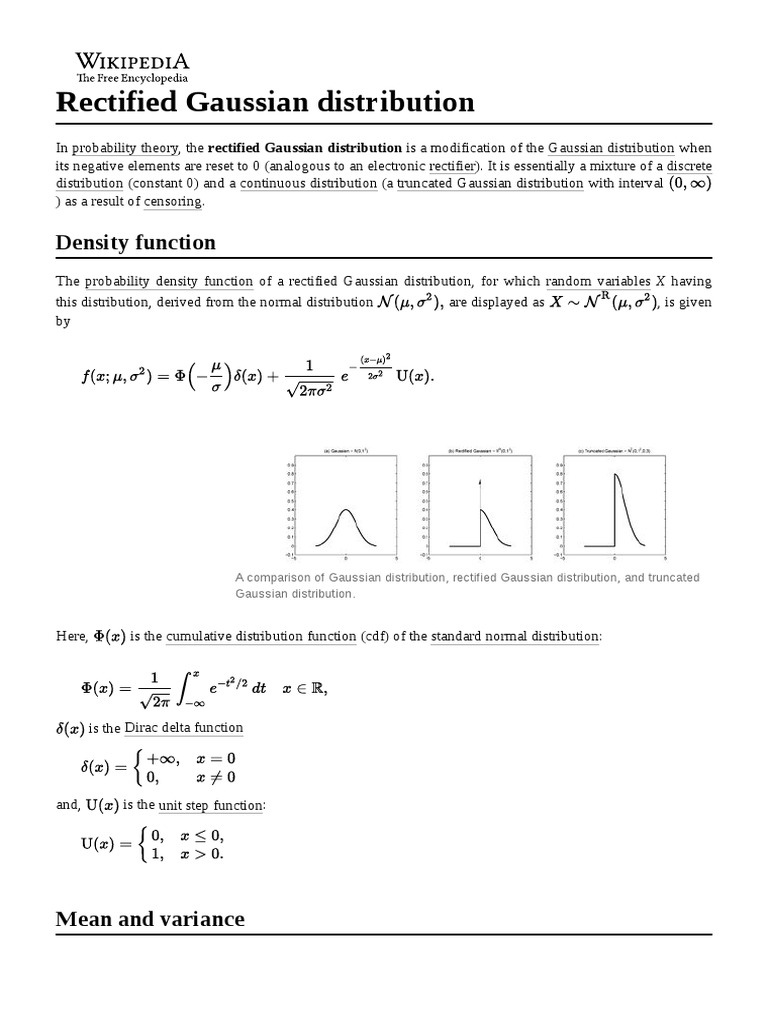 Rectified Gaussian Distribution | PDF