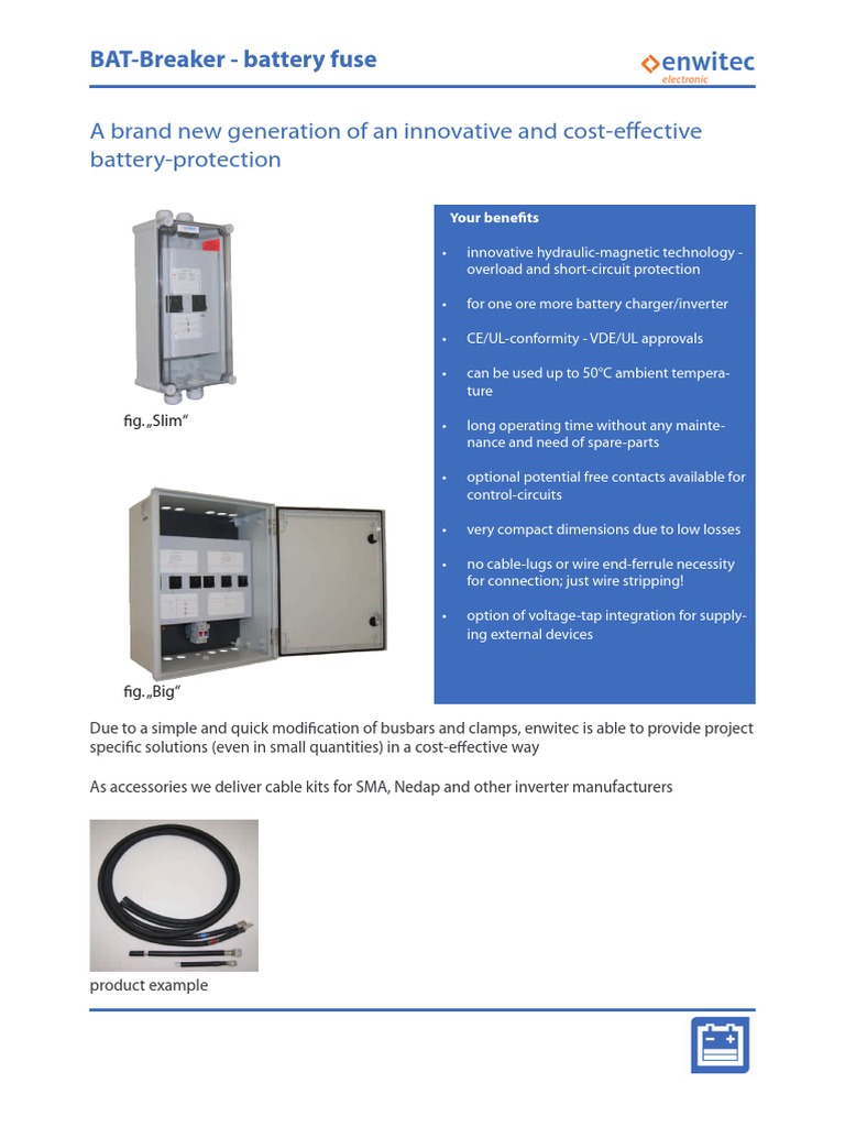 Memodo Zubehoer Enwitec Bat Breaker Big 250a Datasheet | PDF | Fuse ...