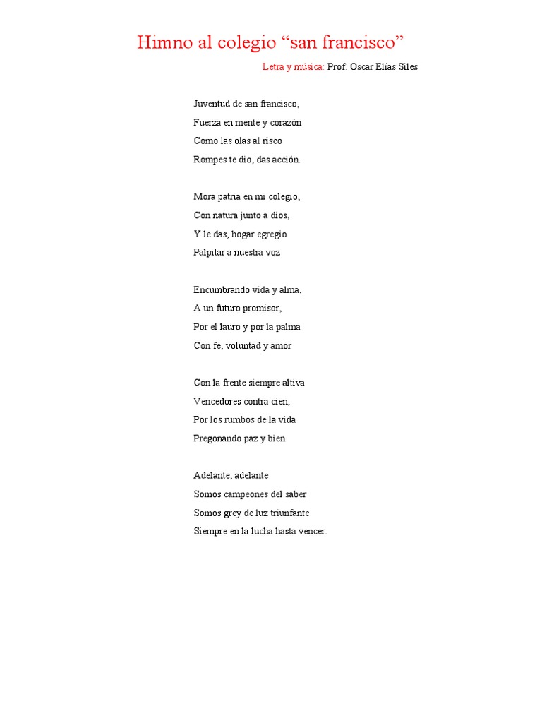 Himno Al Colegio | PDF