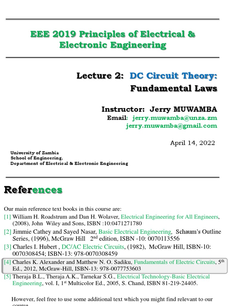 EEE 2019 Lecture 2 | PDF