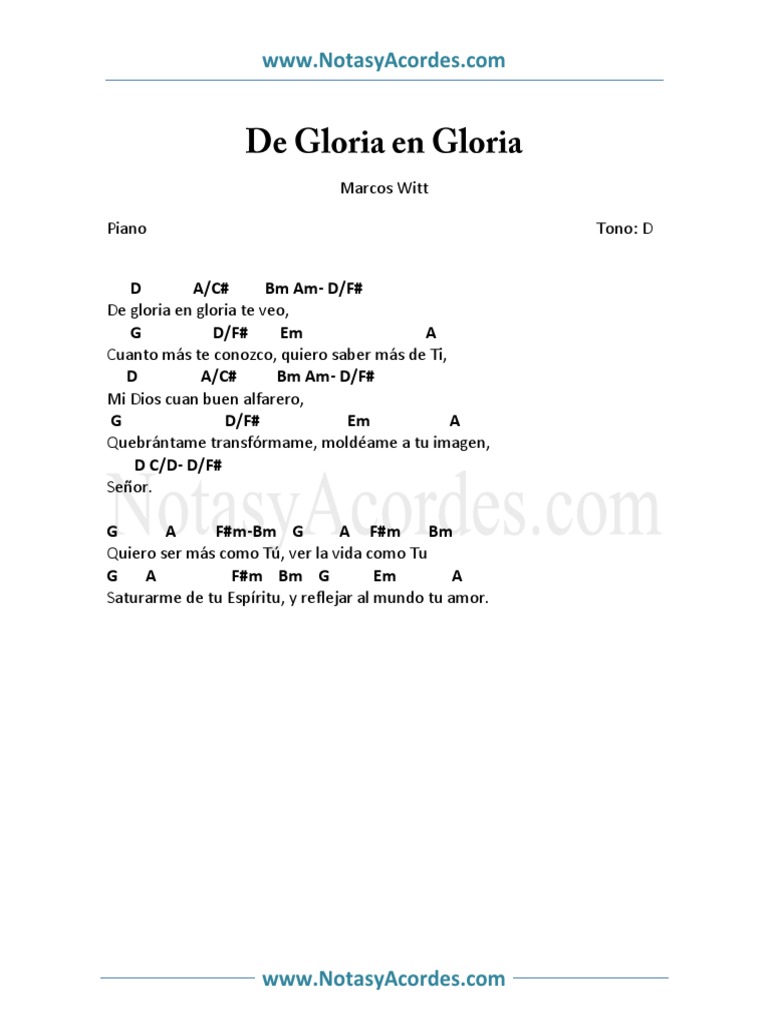 De Gloria en Gloria Marcos Witt | PDF