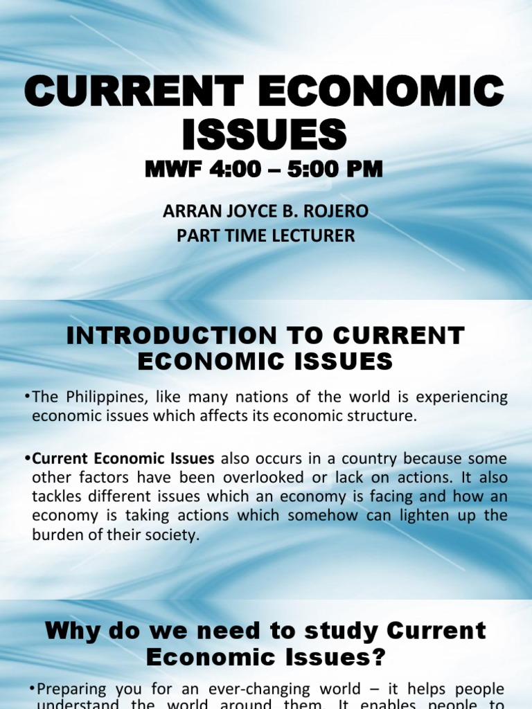 Current Economic Issue Handout 1 | PDF