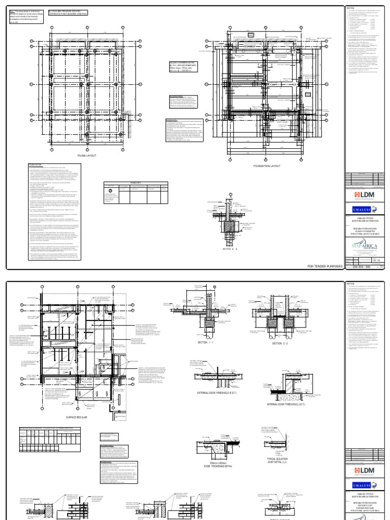 Structural Drawings 2 | PDF | Foundation (Engineering) | Deep Foundation
