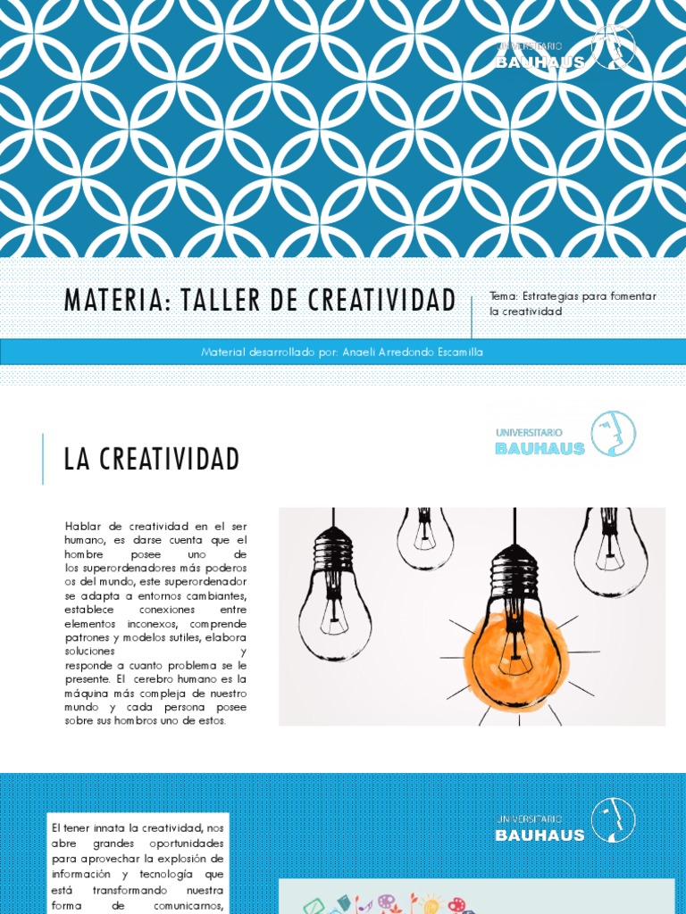 Taller de Creatividad - Estrategias para Fomentar La Creatividad | PDF | Creatividad | Pensamiento