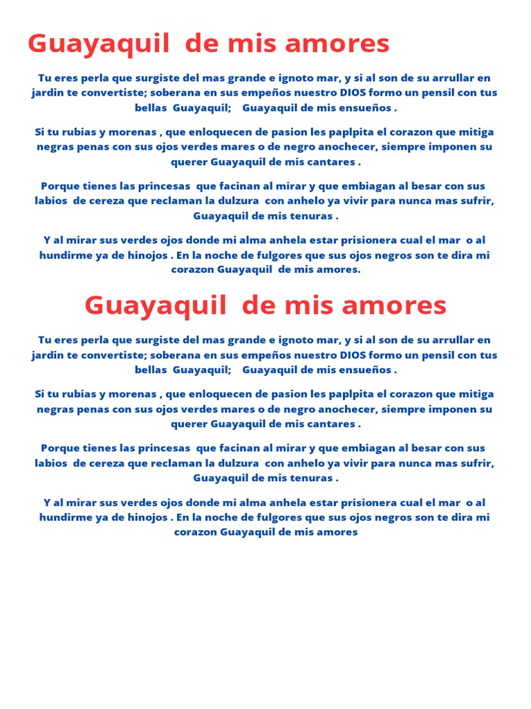 Guayaquil de Mis Amores | PDF