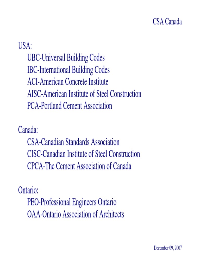 Overview of CSA Standards in Canada | PDF