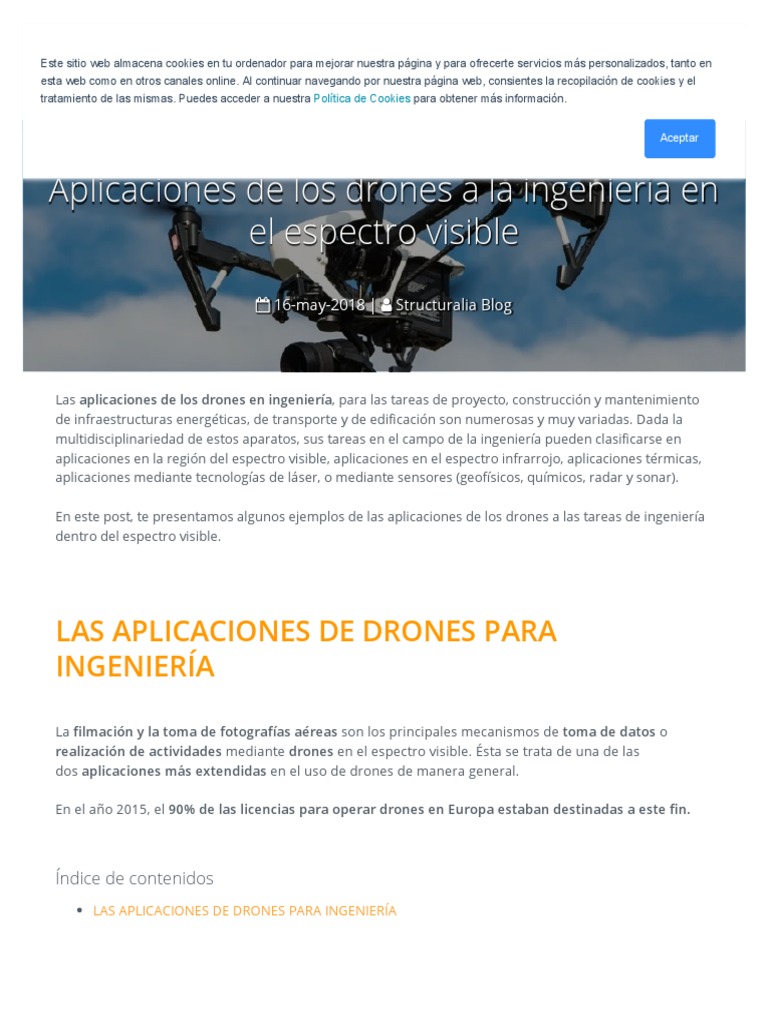 Aplicaciones de Los Drones A La Ingeniería en El Espectro Visible | PDF