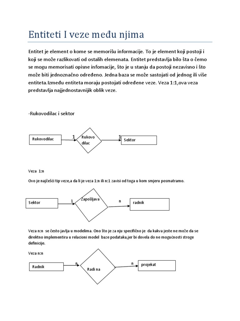Entiteti I Veze Među Njima | PDF