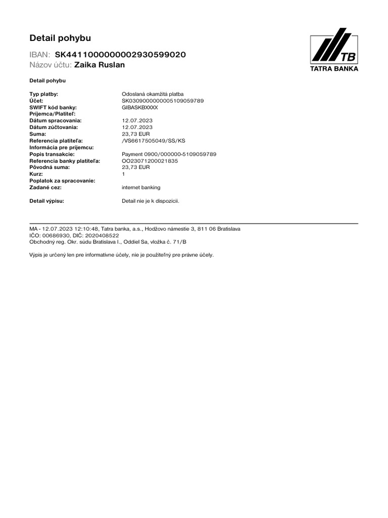 Detail Pohybu: Zaika Ruslan | PDF