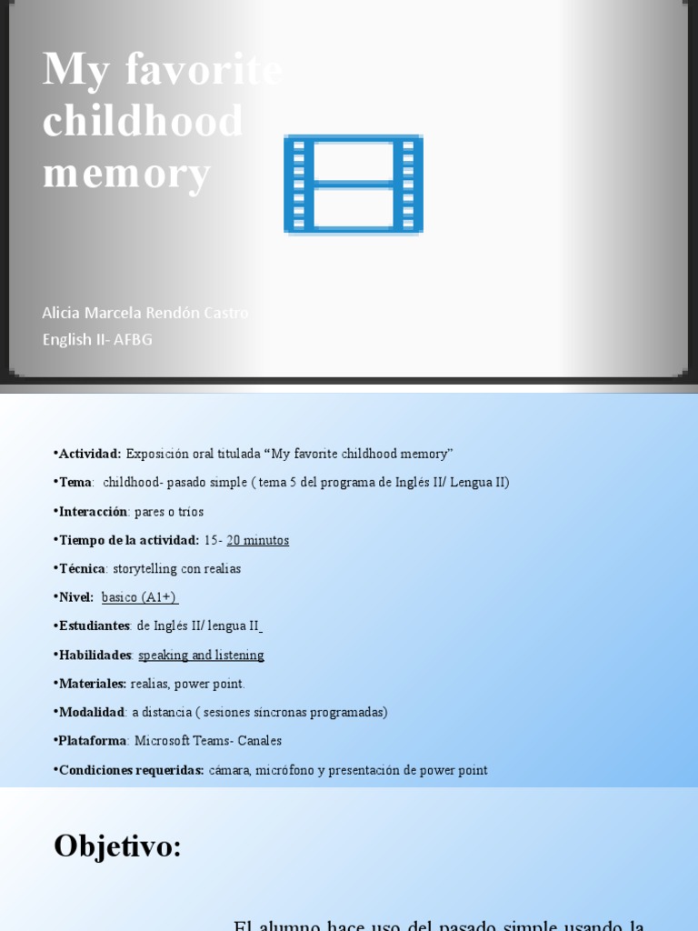 My Favorite Childhood Memory | PDF | Verbo | Ciencia cognitiva