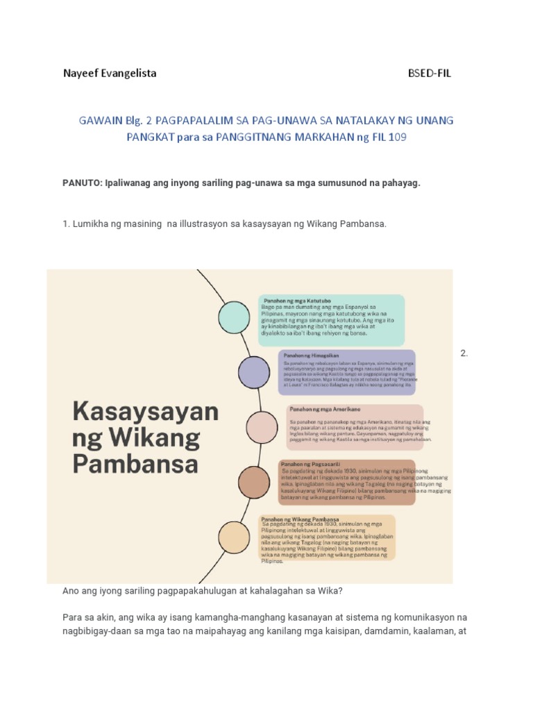 GAWAIN Blg. 2 PAGPAPALALIM SA PAG-UNAWA SA NATALAKAY NG UNANG PANGKAT ...