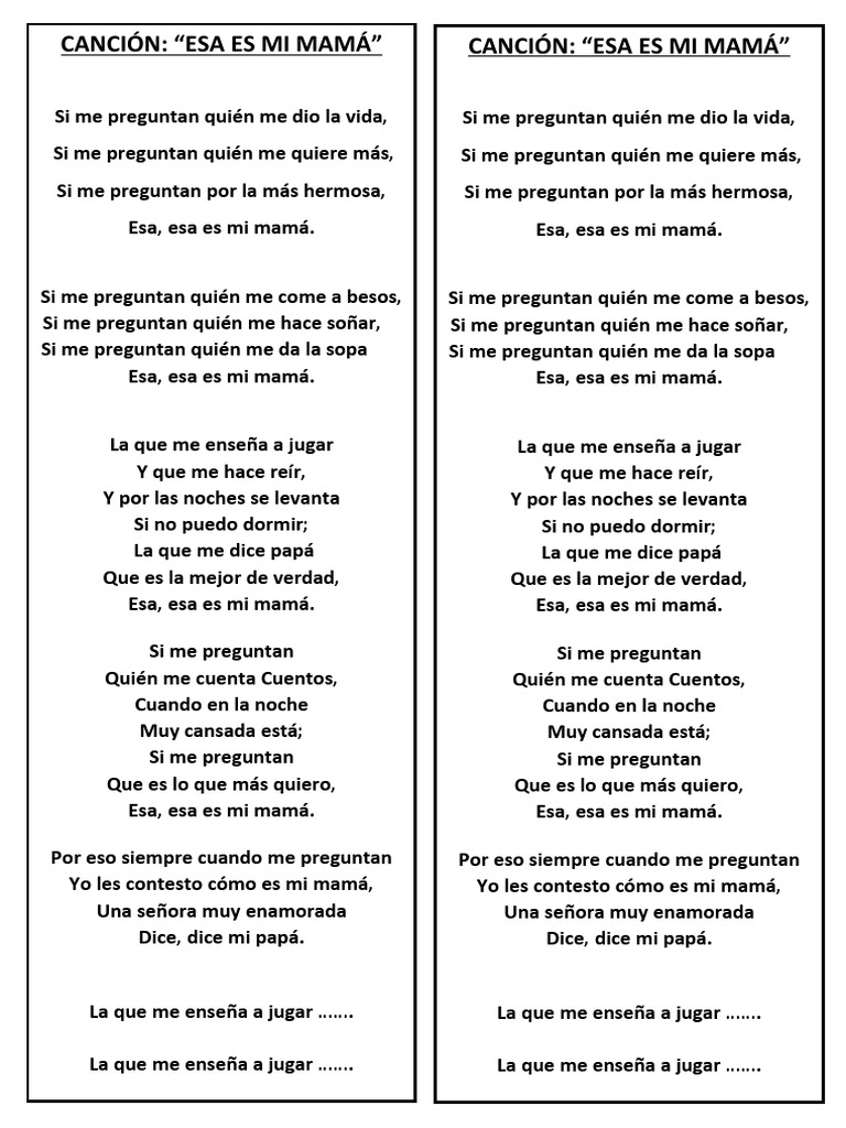 Cancion Esa Es Mi Mamá | PDF