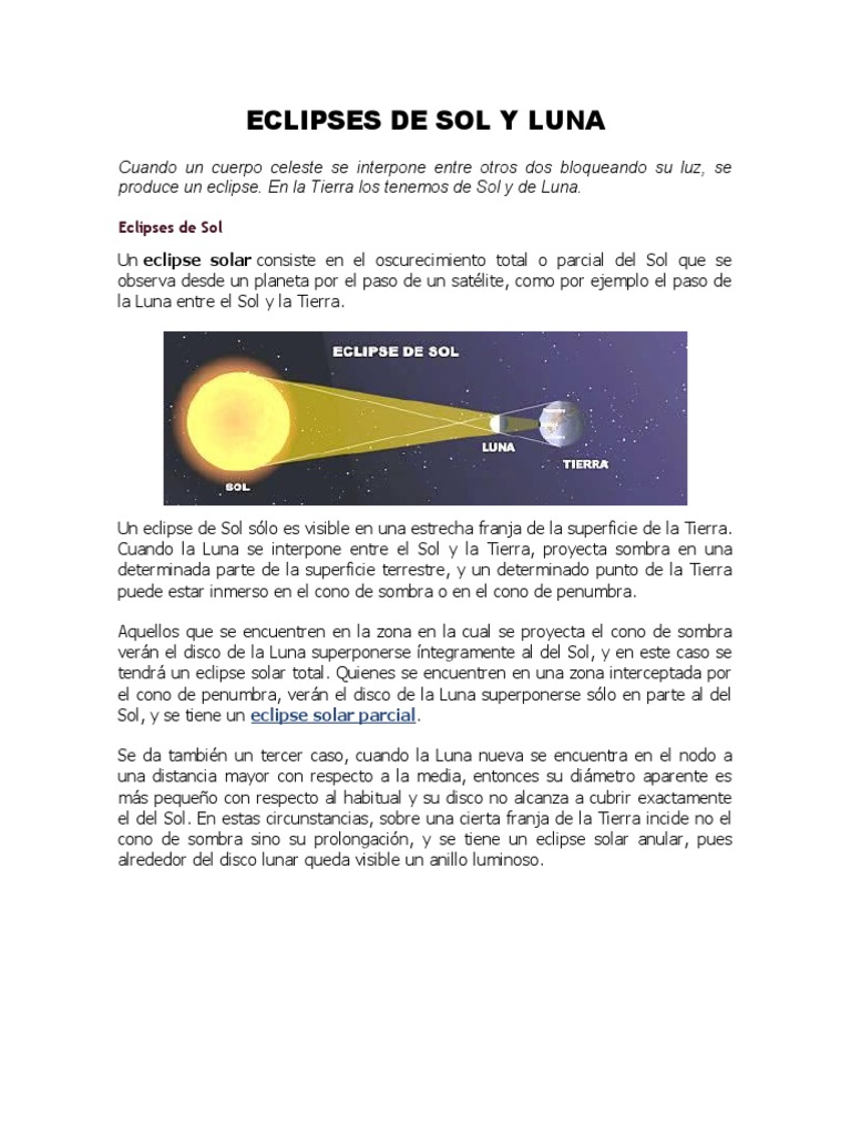Eclipses de Sol y Luna | PDF | Luna | Eclipse solar