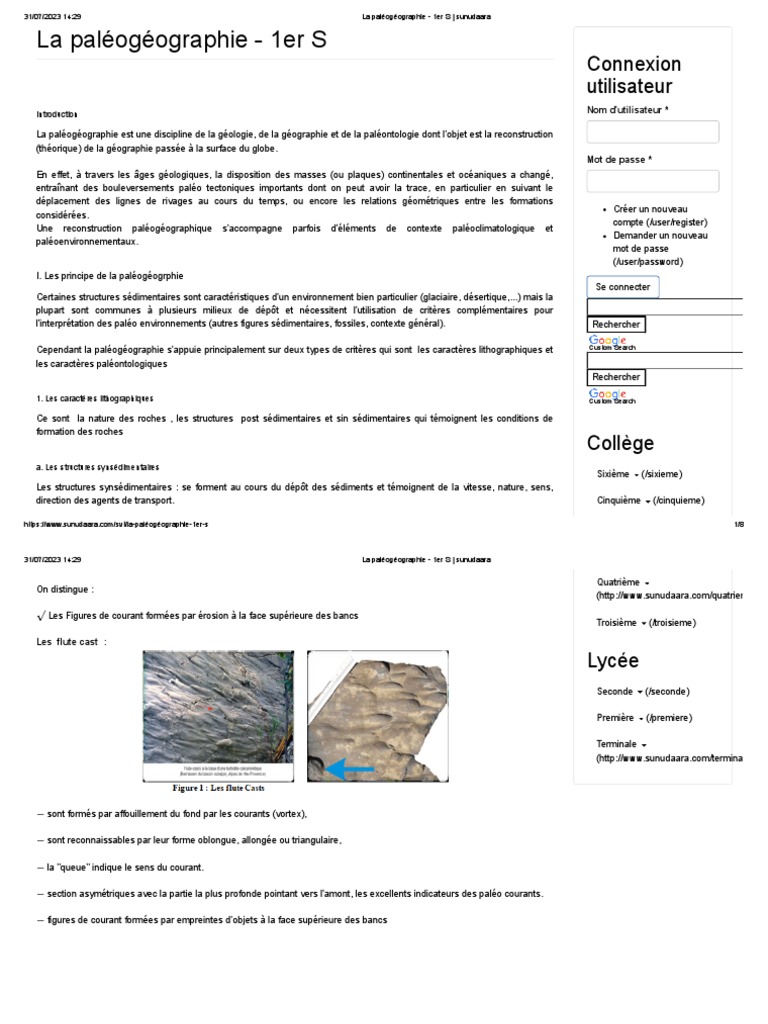 La Paléogéographie - 1er S - Sunudaara | PDF