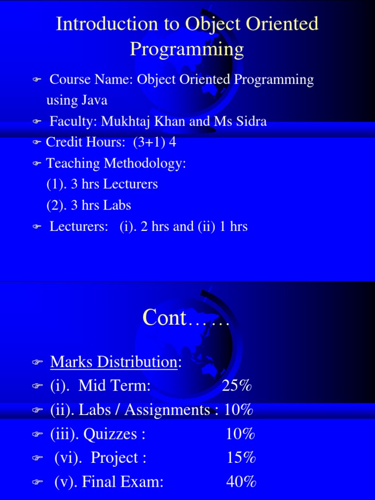 Introduction To Object Oriented Programming | PDF | Java (Programming Language) | Object ...