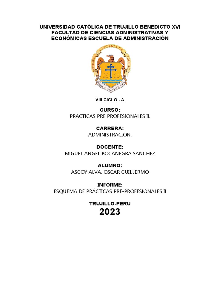 Esquema de Practicas Pre-Profesionales II - Ascoy Alva Oscar Viii Ciclo | PDF