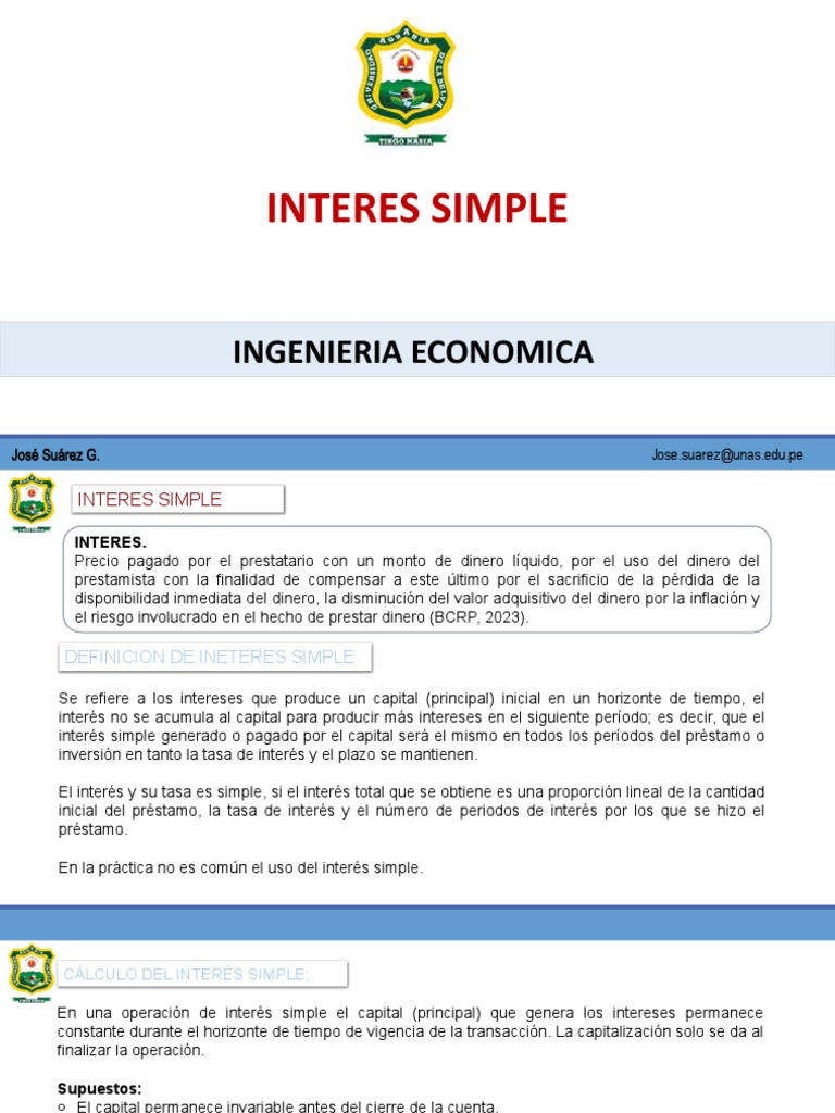 Interés Simple: Definición y Cálculo | PDF | Interés | Tasas de interés