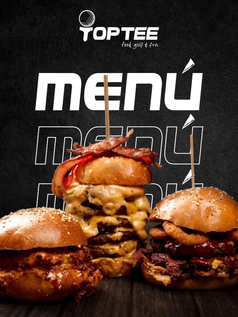 Menú Top Tee: Comida y Bebidas | PDF | Hamburguesas | Pizza
